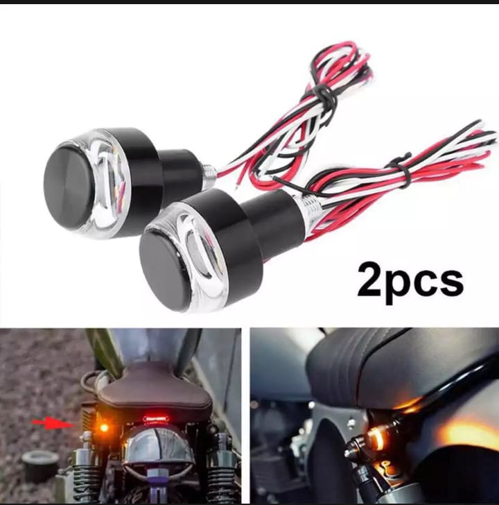 2Pcs Dual Color Handlebar End Turn Signal Indicators | Motorcycle Grip ...