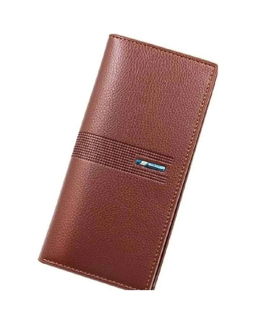 Leather Long Wallet for Men | Slim PU Leather Wallet with Money Clip ...